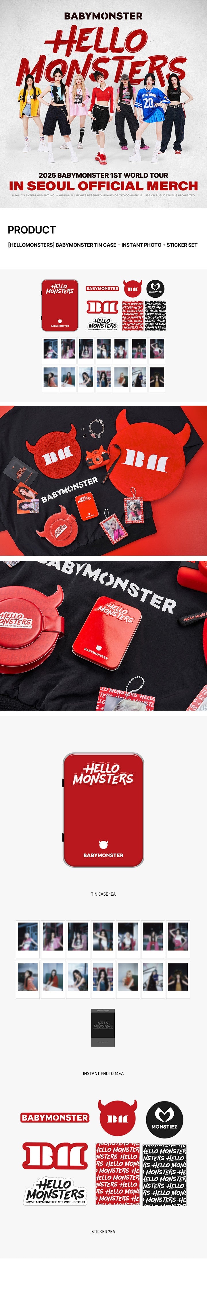 BABYMONSTER TIN CASE + INSTANT PHOTO + STICKER SET – IPDEOK MERCH ...